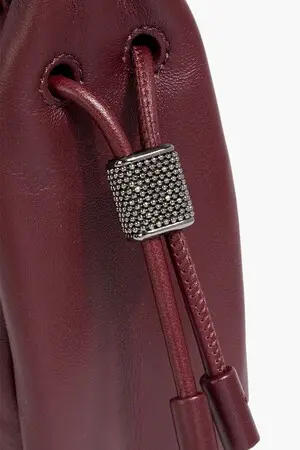 Brunello Cucinelli Beaded Embellished Leather Shoulder Bag