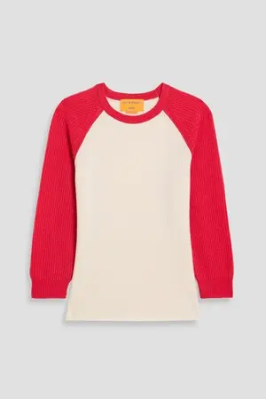 Guest In Residence Twotone Cashmere Sweater - Ecru