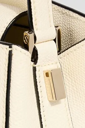 VALEXTRA Brera Mini Pebbledleather Tote - Ivory