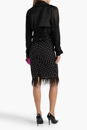 Alice + Olivia Alice Olivia Keith Cropped Doublebreasted Satin And Organza Jacket