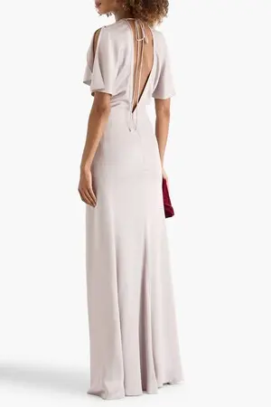 Victoria Beckham Isabella Gathered Satin-crepe Maxi Dress - Lilac