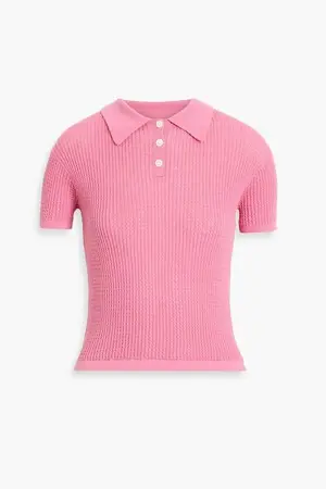 Guest In Residence Ribbed Cashmere Polo Shirt - Pink