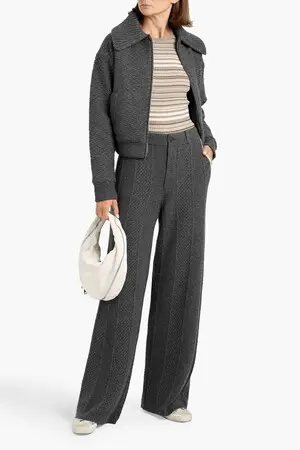 Guest In Residence Cable-knit Wool And Cashmere-blend Bomber Jacket