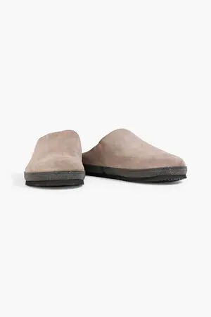 Brunello Cucinelli Beadembellished Suede Clogs