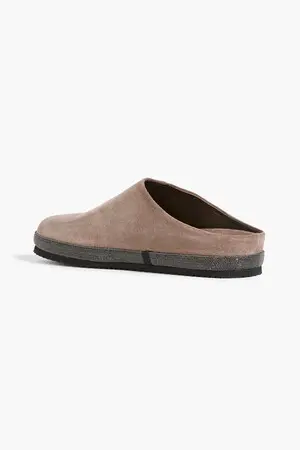 Brunello Cucinelli Beadembellished Suede Clogs
