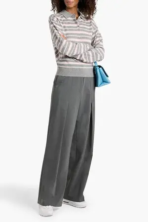 Guest In Residence Striped Cashmere Polo Sweater