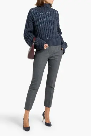 Brunello Cucinelli Openknit Cashmere Turtleneck Sweater
