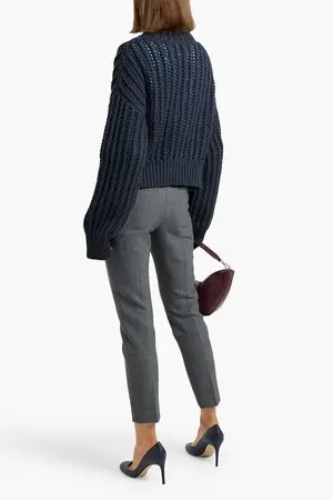 Brunello Cucinelli Openknit Cashmere Turtleneck Sweater