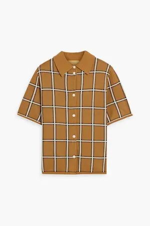 Guest In Residence Checked Silk And Linenblend Shirt - Tan