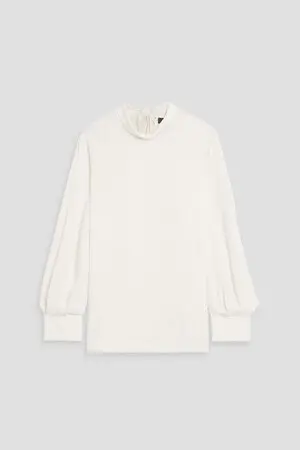 Theory Tieneck Silk Blouse - Ivory