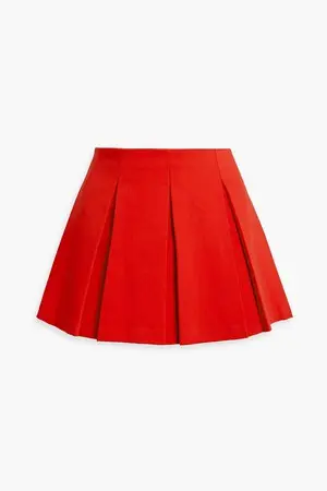 Alice + Olivia Alice Olivia Emilie Pleated Cottonblend Mini Skirt