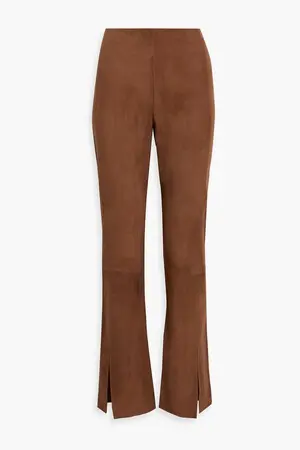Theory Suede Bootcut Pants - Brown