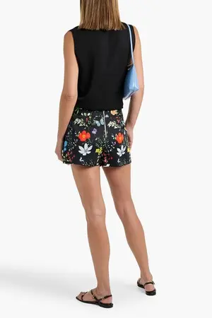 Alice + Olivia Floral Print Pleated Skirt Shorts
