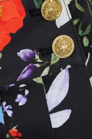 Alice + Olivia Floral Print Pleated Skirt Shorts