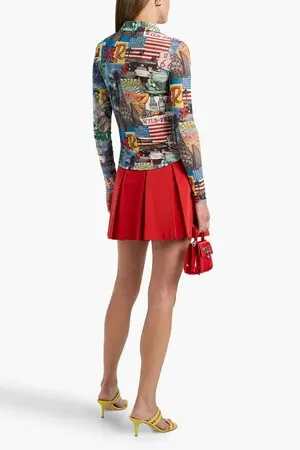 Alice + Olivia Alice Olivia Jade Printed Stretchmesh Shirt
