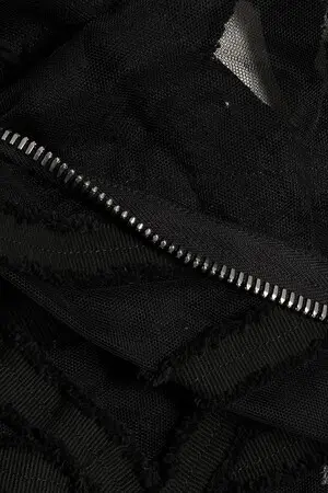 Rick Owens Distressed Tulle Biker Jacket