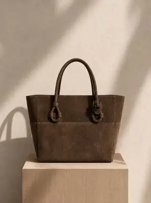 CALLAS MILANO Gina Suede Tote Bag - Olive Brown