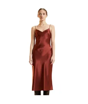 Cynthia Rowley Garbo Slip Dress - Rust