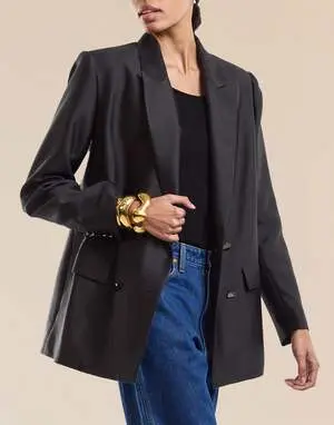 Cynthia Rowley The Breakers Double Breasted Blazer - Black