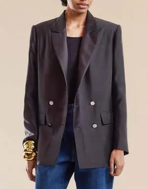 Cynthia Rowley The Breakers Double Breasted Blazer - Black