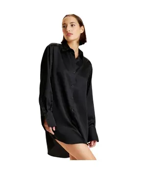 Cynthia Rowley Collectible Silk Shirt Dress - Black