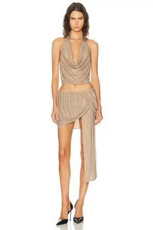 HAELO Cowl Halter Top - Tan
