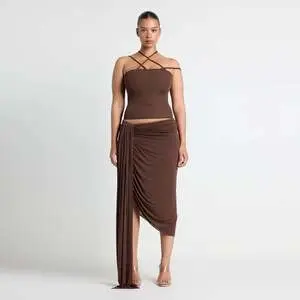 SKIMS Sheer Modal Top | Deep Neutral | | Vettese X - Cocoa