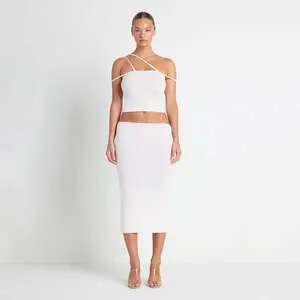 SKIMS Sheer Modal Top | White | 2xs | Vettese X Ecru