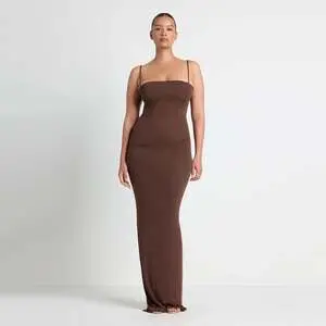 SKIMS Sheer Modal Long Dress | Deep Neutral | | Vettese X