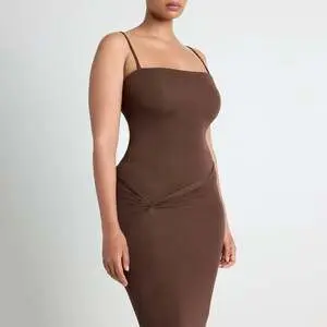 SKIMS Sheer Modal Long Dress | Deep Neutral | | Vettese X