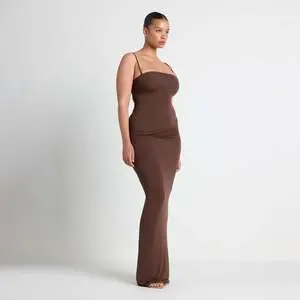 SKIMS Sheer Modal Long Dress | Deep Neutral | | Vettese X