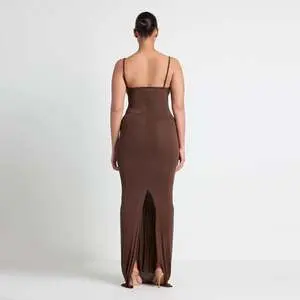 SKIMS Sheer Modal Long Dress | Deep Neutral | | Vettese X