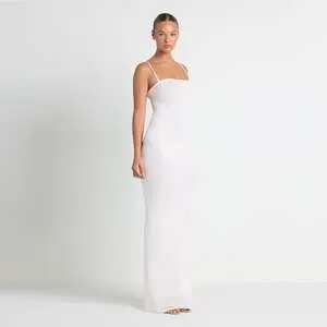 SKIMS Sheer Modal Long Dress | White | Medium | Vettese X