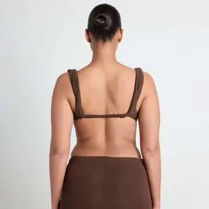 SKIMS Sheer Modal Draped Bralette | Deep Neutral | | Vettese X