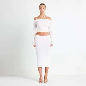 SKIMS Sheer Modal Midi Skirt - Ecru