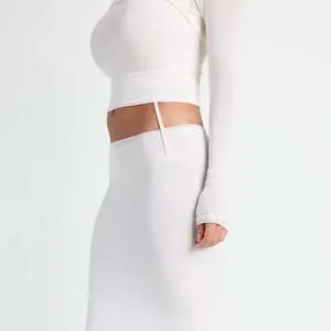 SKIMS Sheer Modal Midi Skirt - Ecru