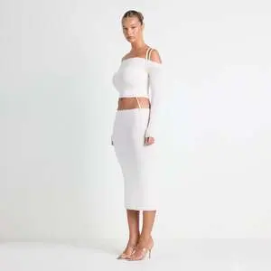 SKIMS Sheer Modal Midi Skirt - Ecru