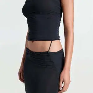 SKIMS Sheer Modal Midi Skirt - Onyx