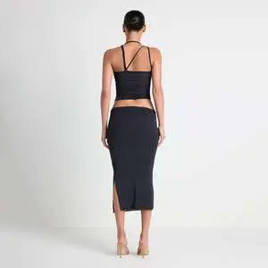 SKIMS Sheer Modal Midi Skirt - Onyx