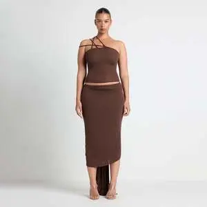 SKIMS Sheer Modal Draped Midi Skirt