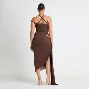SKIMS Sheer Modal Draped Midi Skirt