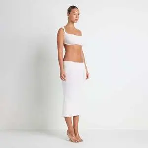 SKIMS Sheer Modal Draped Bralette | White | | Vettese X