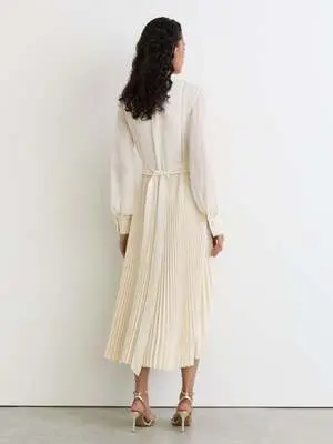 REISS Millie Stud-detail Pleated Midi Dress