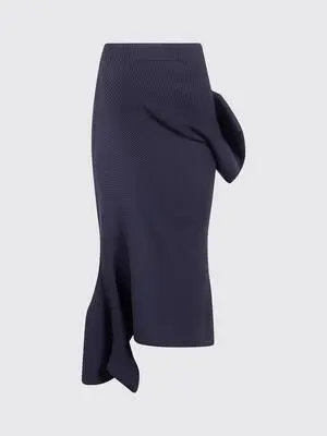 Issey Miyake Asymmetric Hem Crêpe Pencil Midi Skirt