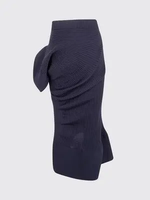 Issey Miyake Asymmetric Hem Crêpe Pencil Midi Skirt