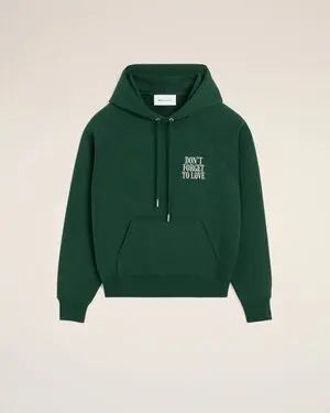 AMI Paris Don't Forget To Love' Hoodie - Bottle Green