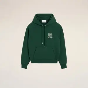 AMI Paris Don't Forget To Love' Hoodie - Bottle Green