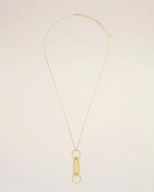 AMI Paris Brass Glasses Pendant Necklace