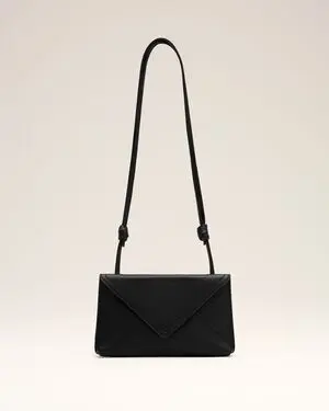 AMI Paris Etienne Taurillon Leather Envelope Phone Holder - Black