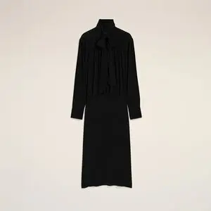 AMI Paris Midi Lavallière Silk-blend Dress